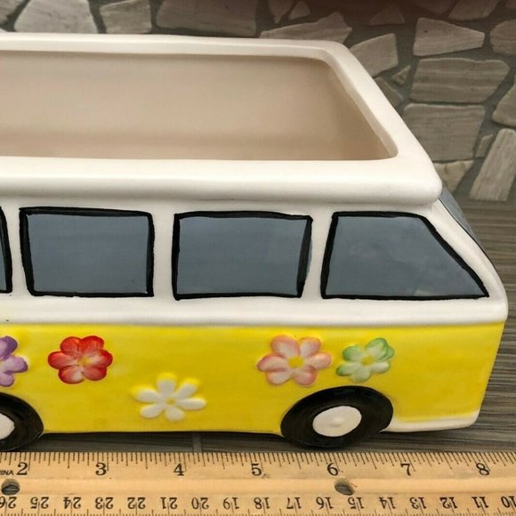 Other | Ceramic Vw Bus Planter Yellow With | Poshmark